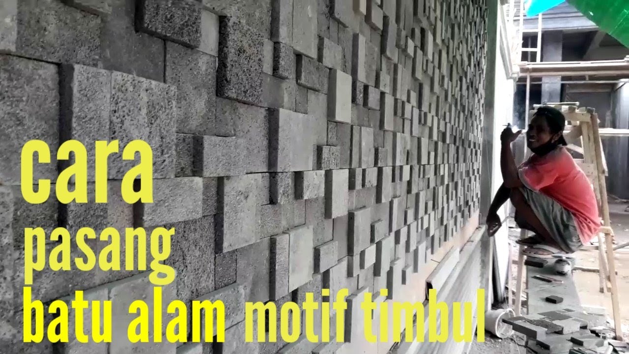 cara pasang batu alam - YouTube