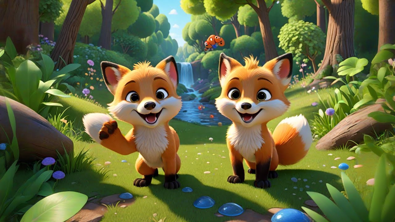 Five Baby Foxes Learn to Rhyme | Fox Song for Kids | Nursery Rhymes and ...