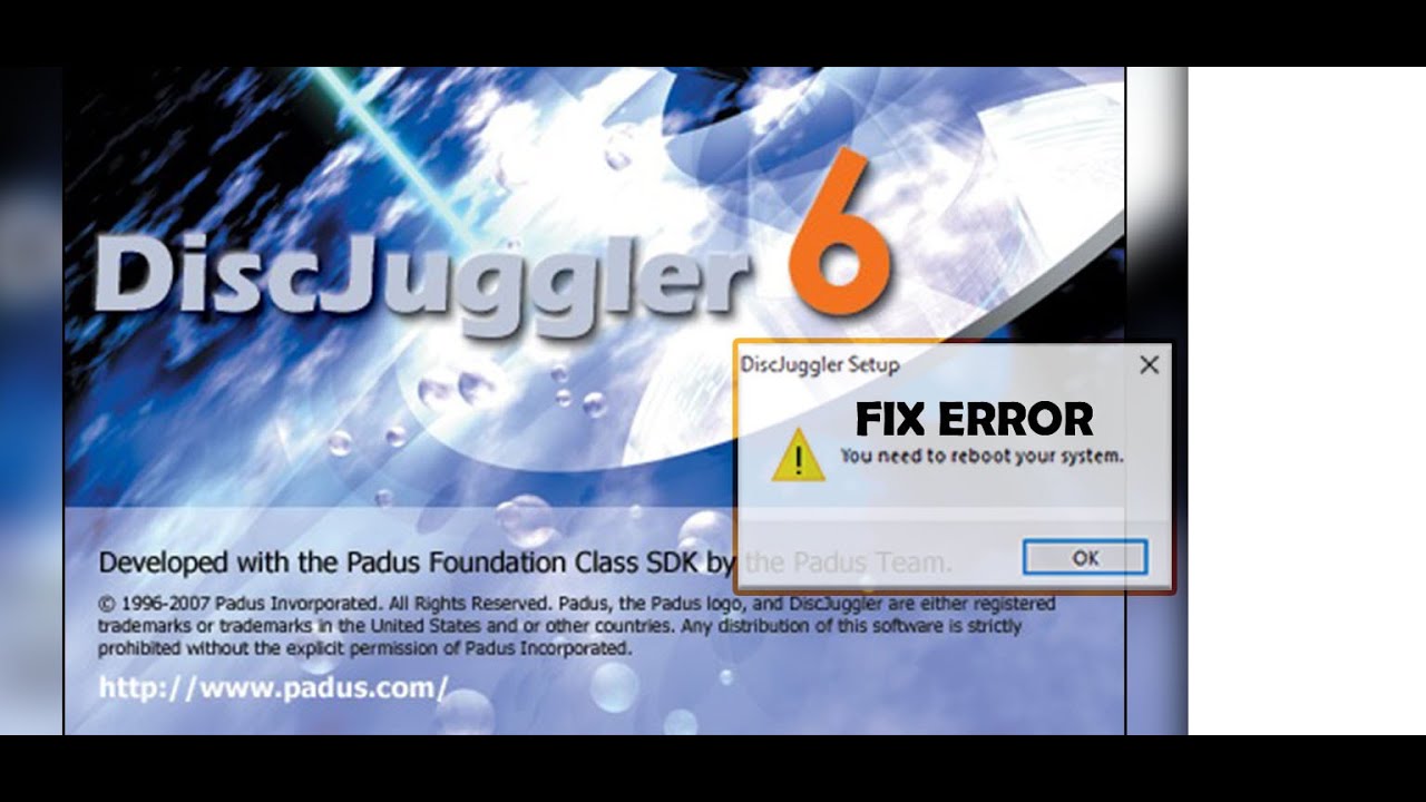 Ошибка ''You need to reboot your system'' при установке DiscJuggler на ...