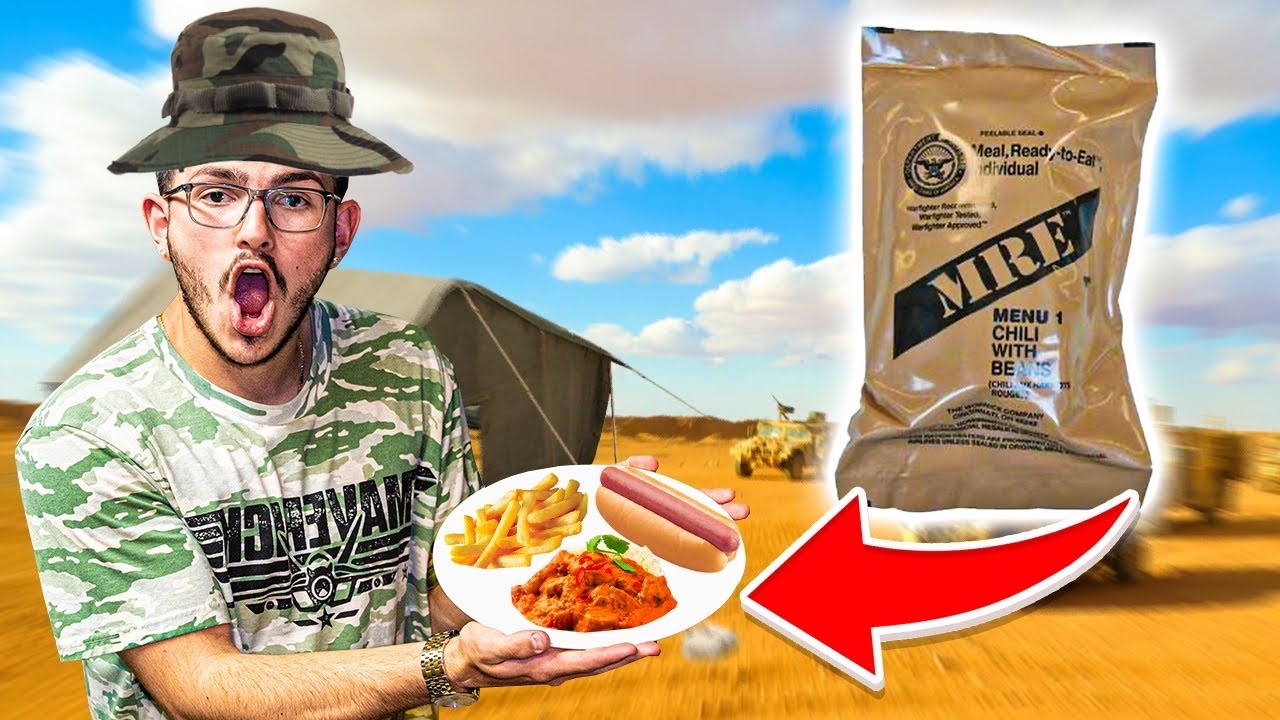 Eating MILITARY FOOD for 24 HOURS !!! * SHOCKING * - YouTube