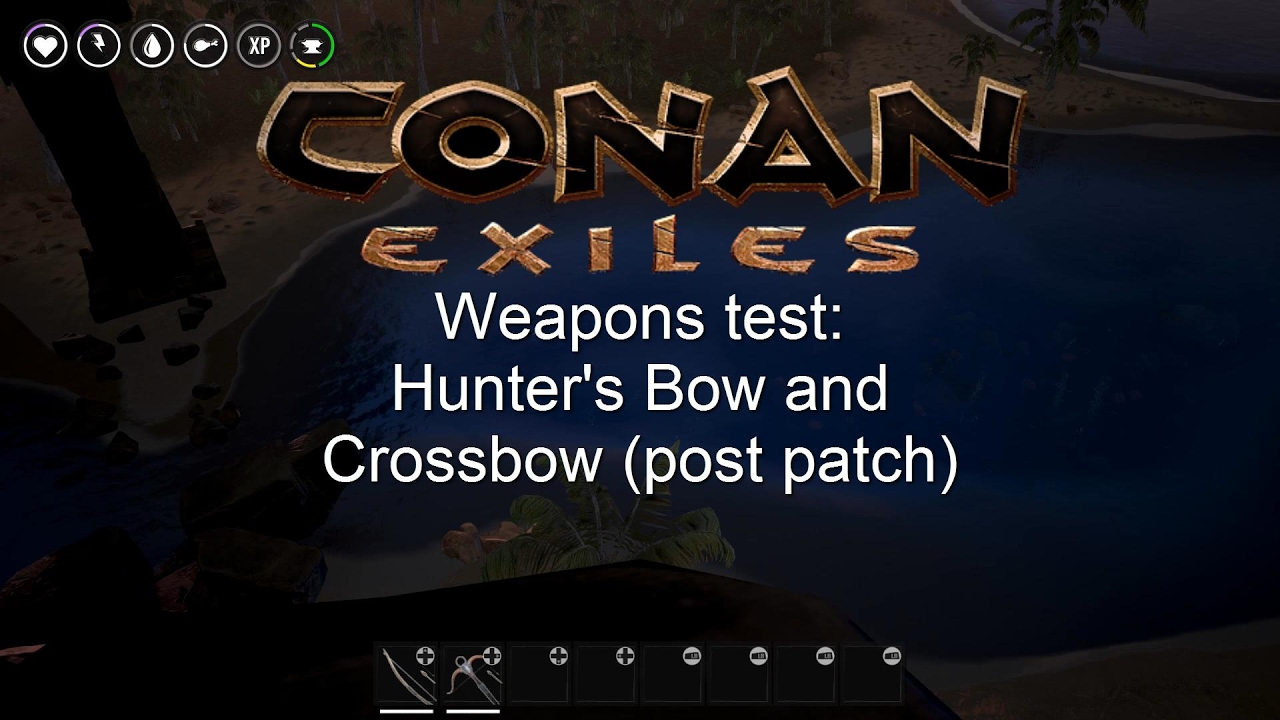 Conan Exiles Weapons test: Hunter's Bow and Crossbow (post-patch) - YouTube