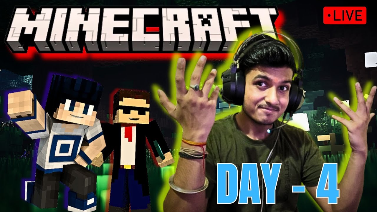 Minecraft Survival -| Aaj Mining Hogi 🤩🔥⛏️| Day 4 -| Live Stream 🔴 ...