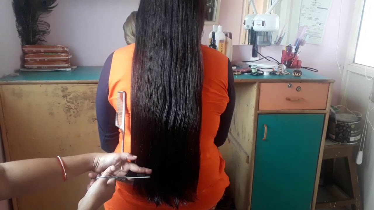 long hair level cut - YouTube