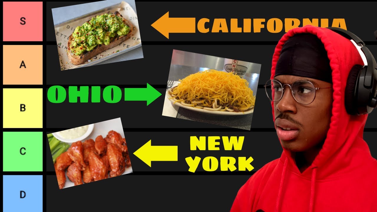 Every State's BEST Food Tier List - YouTube