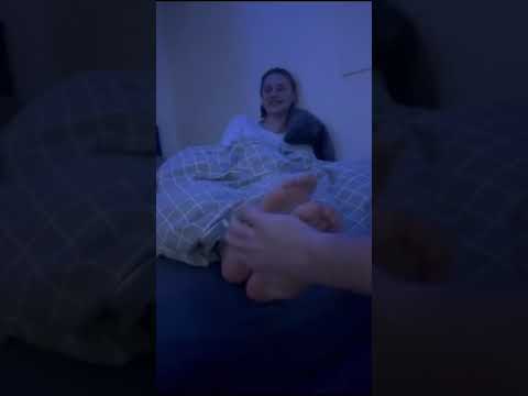Sit and Reach- Amateur Feet Tickling white toes