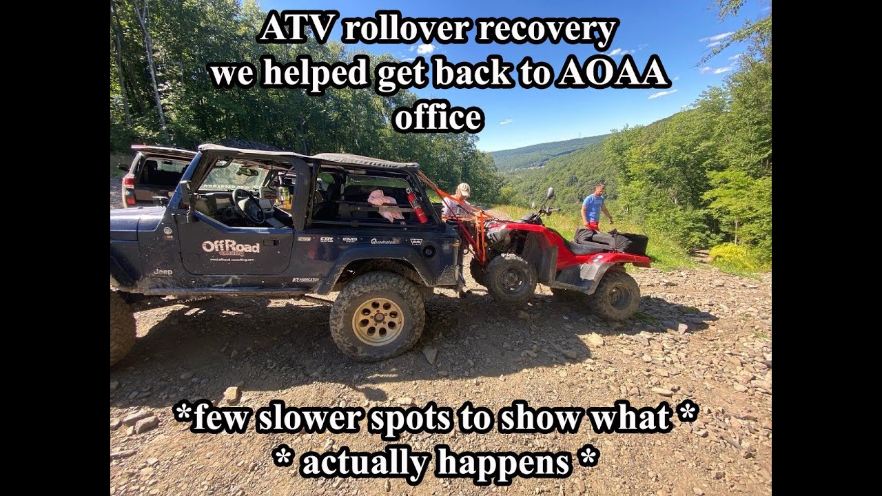 ATV rescue at AOAA. Atv crashed down in a pit and needed winched out ...