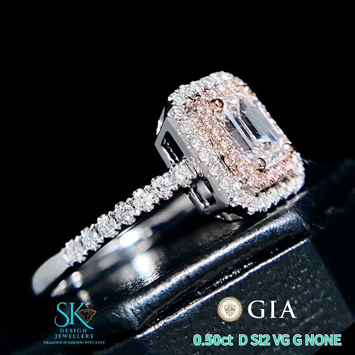 💎Diamond ring 💎 GIA18K金，GIA0.50ct. Emerald Cut /pink Diamond，D SI2 VG G NONE - YouTube