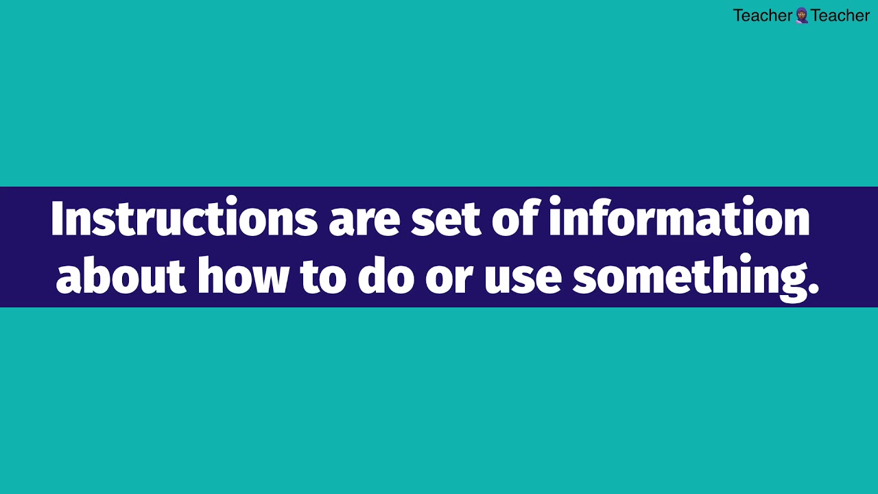 What are instructions? #instructions #TeacherTeacher - YouTube