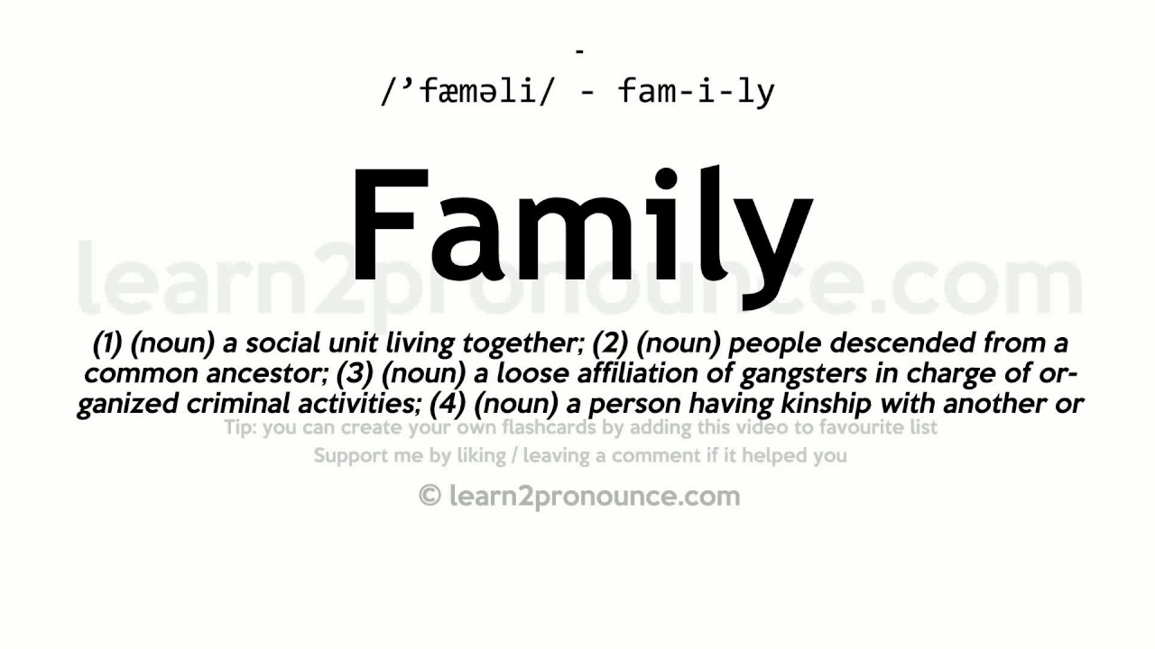 Pronunciation of Family | Definition of Family - YouTube