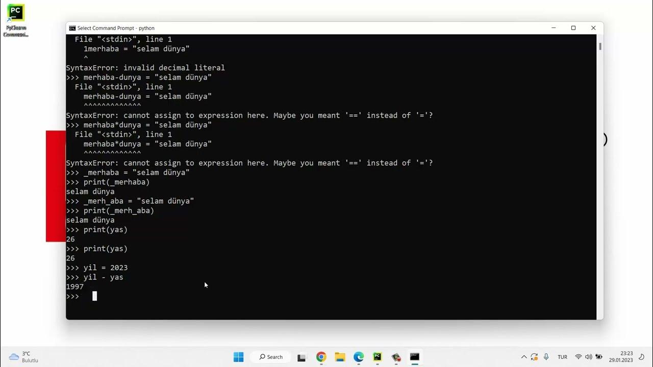 PYTHON İLE ALGORİTMA VE PROGRAMLAMA Veri Tipleri- İnteger String - YouTube