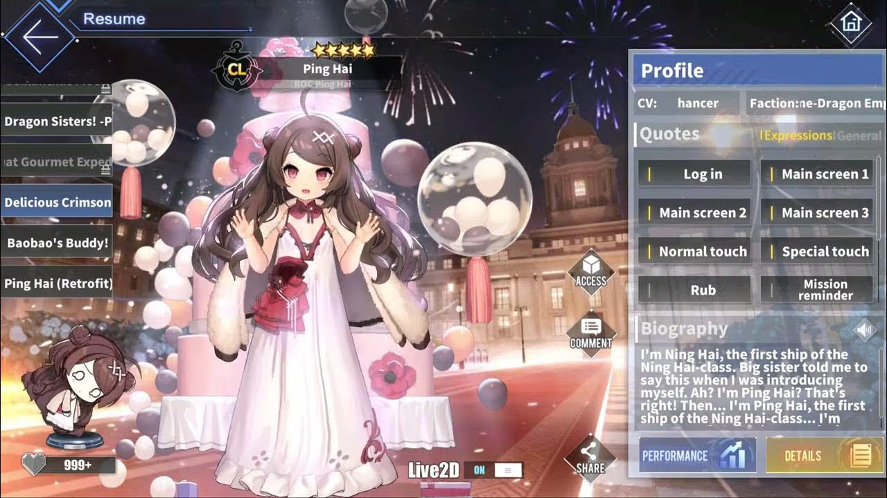 Azur Lane: Ping Hai L2D Skin [Delicious Crimson] (Black Friday Akashi's Fire Sale 2021) - YouTube