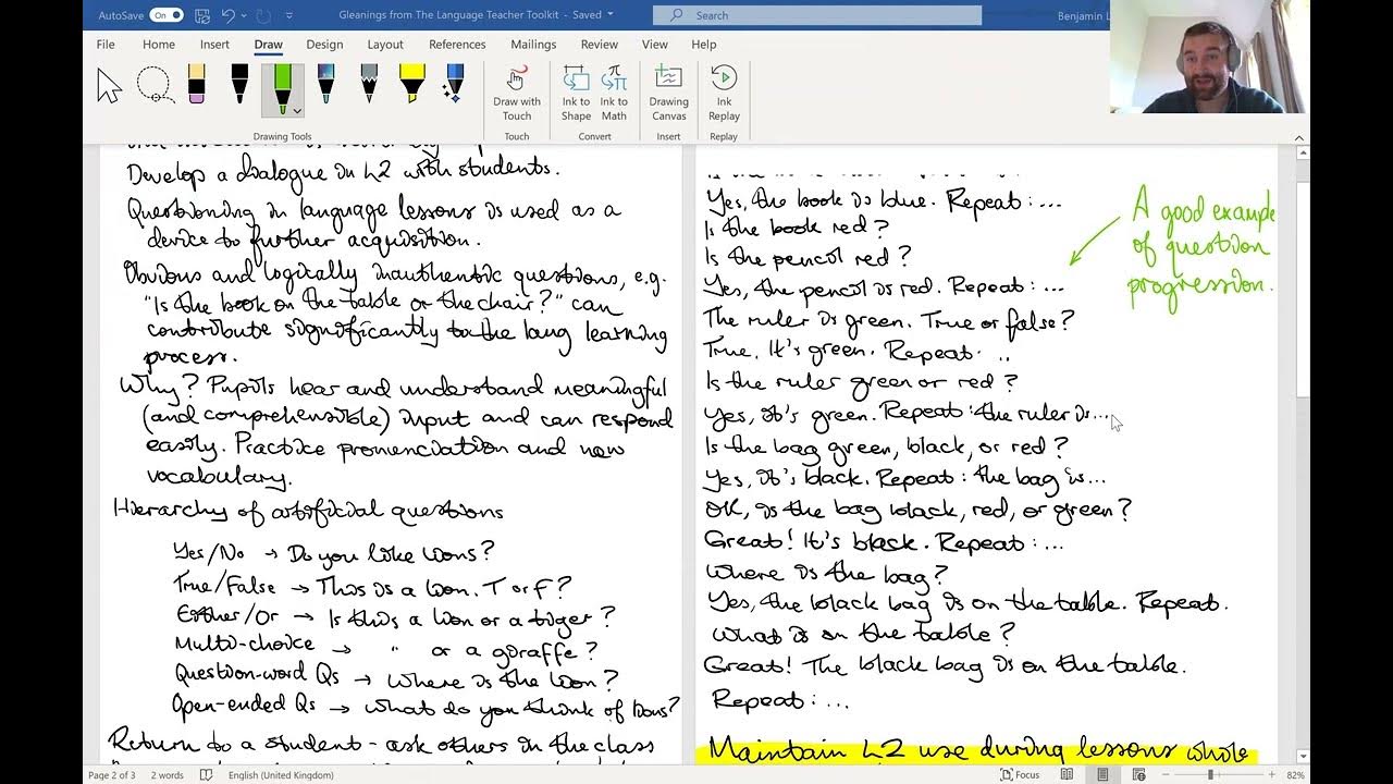 🤔 QUESTION PROGRESSION 🔨 Language Teacher Toolkit 🧰 Build L2 input with ...