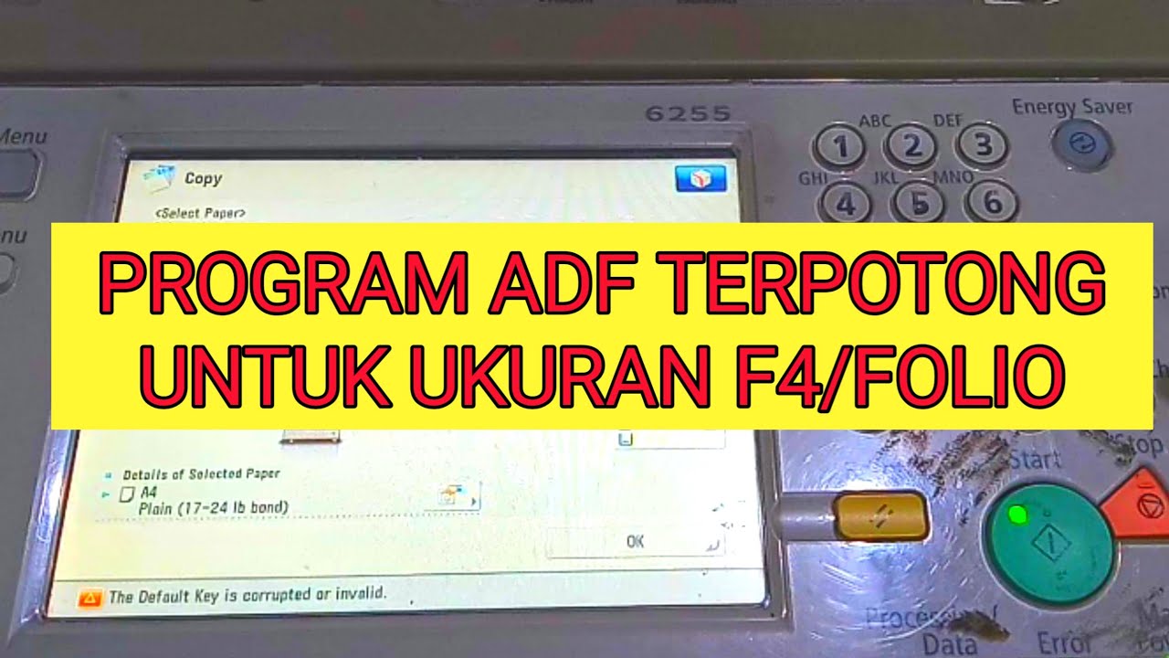 PROGRAM ADF TERPOTONG UKURAN FOLIO/F4 IR ADVANCE 6055/6075/6255/6275 - YouTube