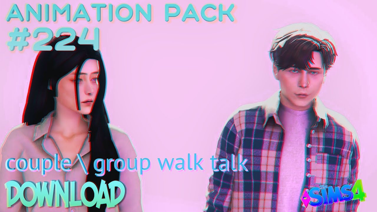Animation Sovushka PACK 224 DOWNLOAD SIMS 4 couple group walking ...