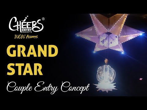 Grand Star Couple Bride Groom Best Wedding Reception Crane Entry Concepts Themes