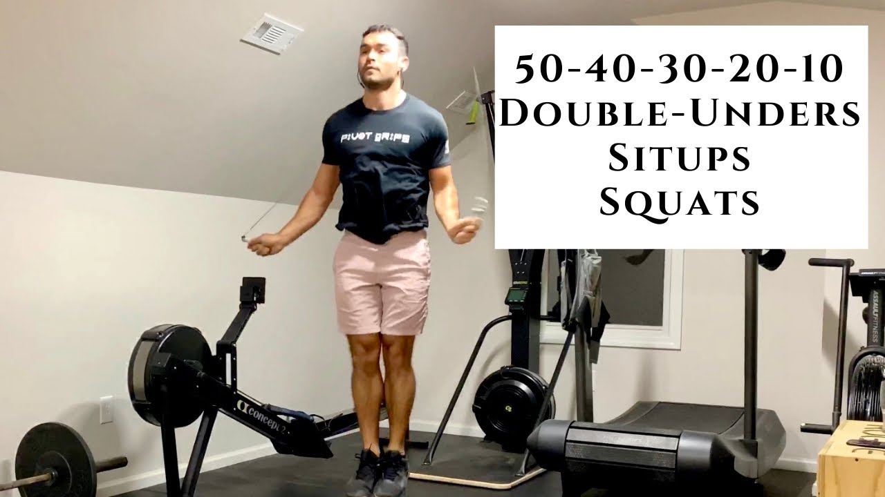 50-40-30-20-10 Double Unders, Situps, Squats - YouTube