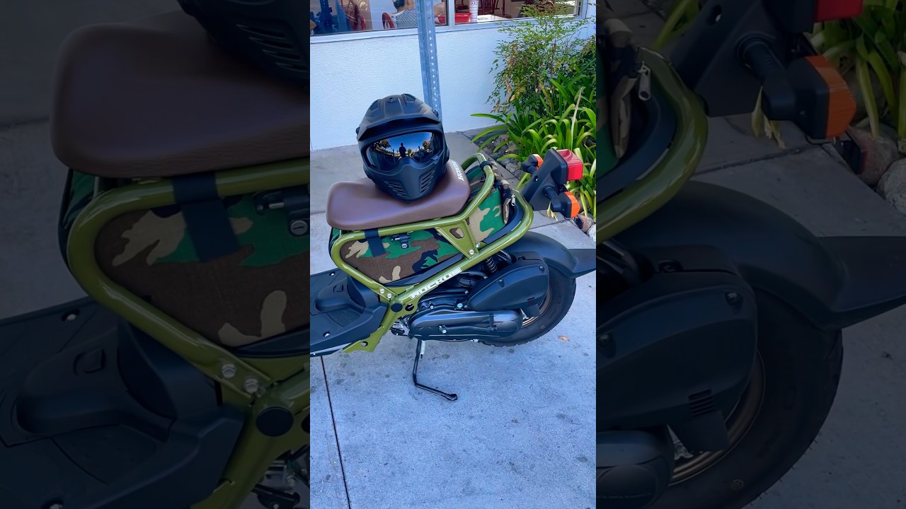 Honda ruckus chase Harper under seat camo bag #honda #motorcycle # ...