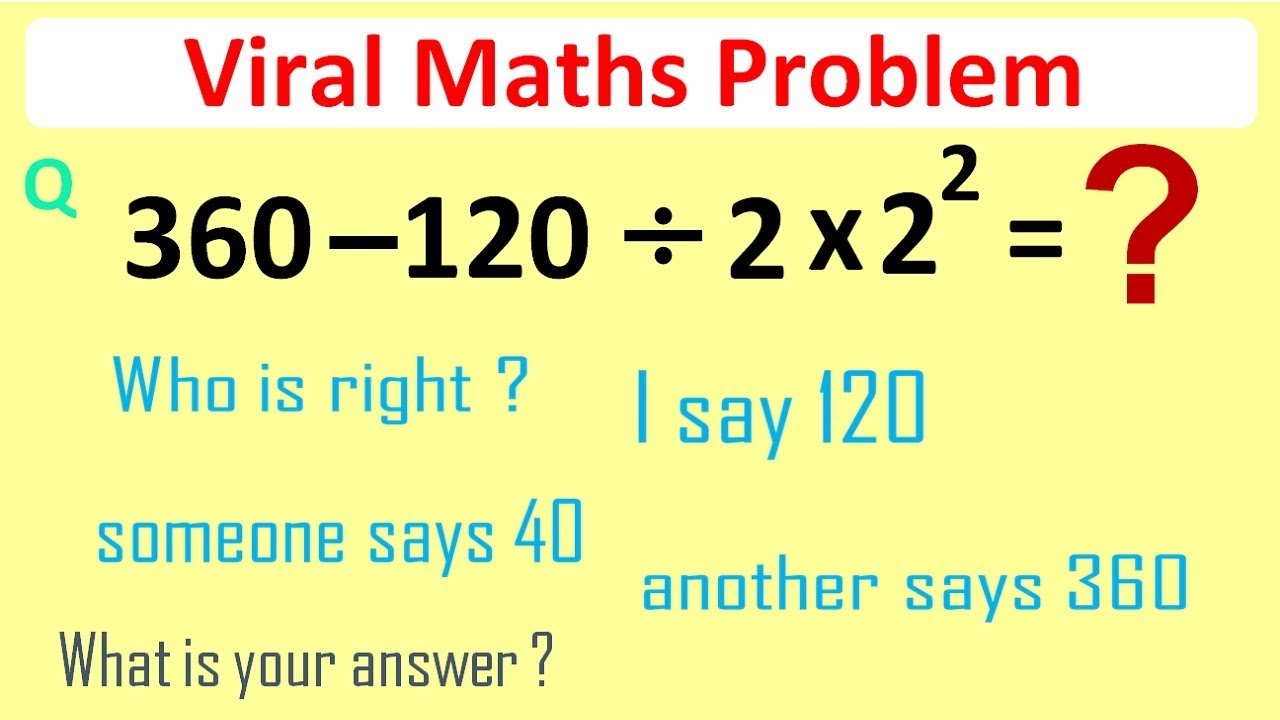 Viral Maths Problem | Important Rule in Mathematical Expressions - YouTube