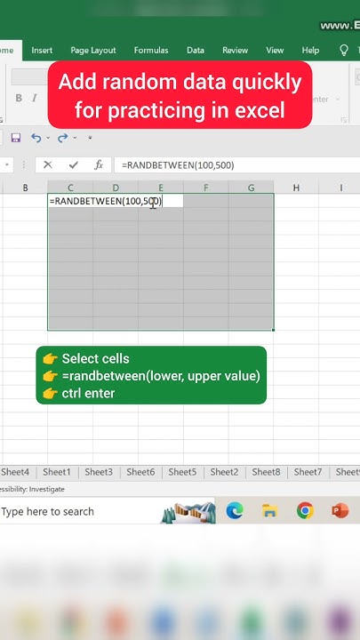 Add random data quickly in excel #computer_basics #shorts #excel #exceltutorial #tricks # ...
