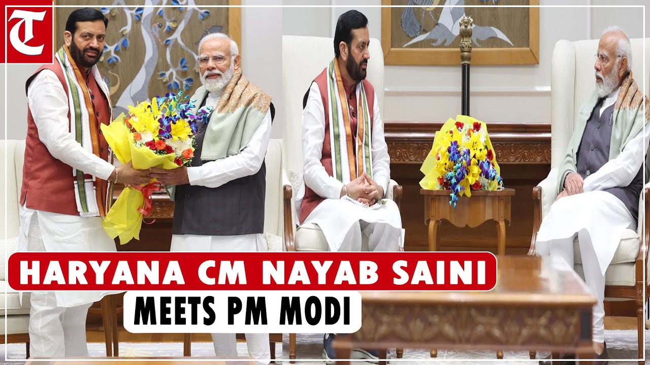 Haryana CM Nayab Singh Saini calls on PM Modi in Delhi - YouTube
