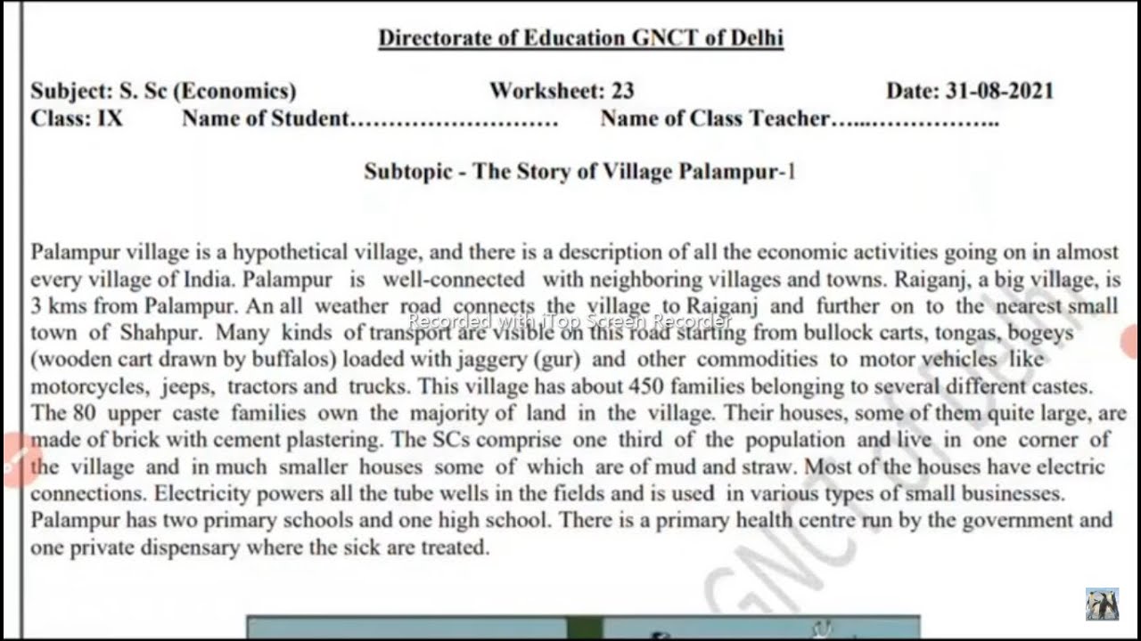 Class 9 Sst Worksheet 23 , 31 August 2021 , Worksheet 23 Class 9 Sst ...