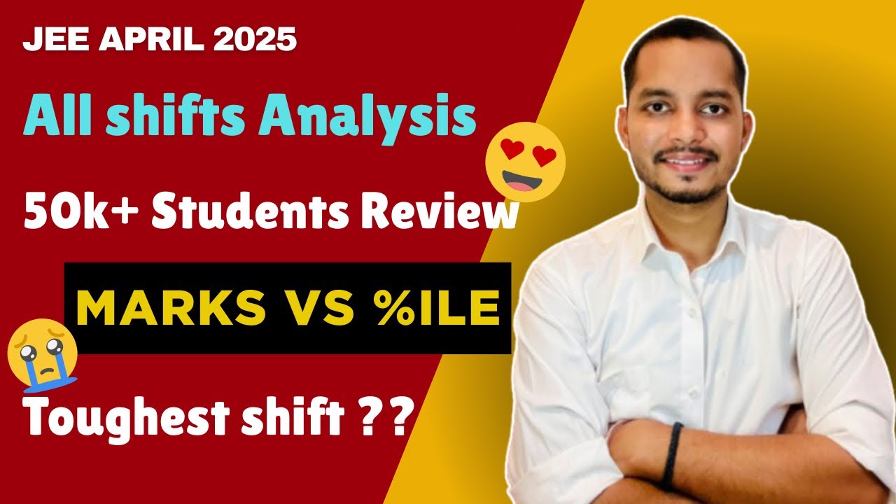 JEE APRIL 2025 : All shifts Analysis and Marks vs %ile | 50k+ students ...