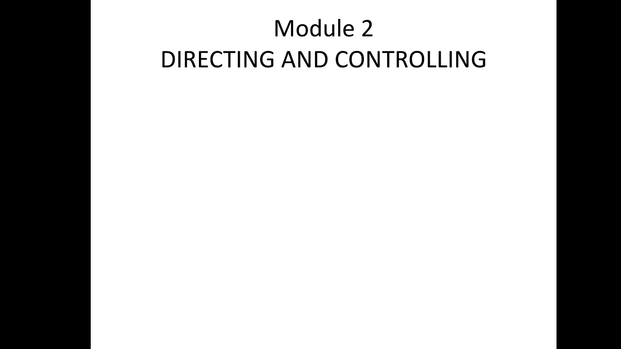 Module 2 ,Directing and Controlling - YouTube