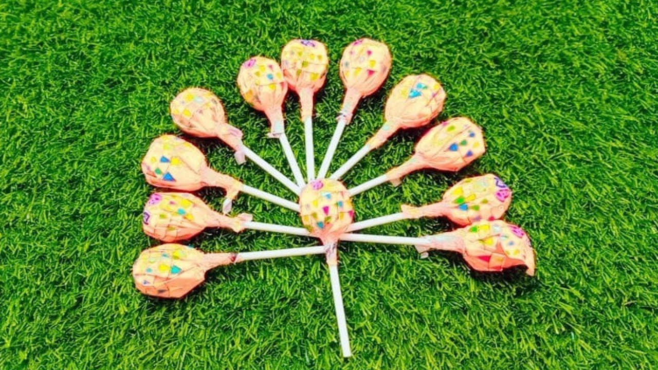 12 Orange Colors Lollipops 🍭🍭 Unboxing ll Yummy Rainbow Lollipops ASMR ...