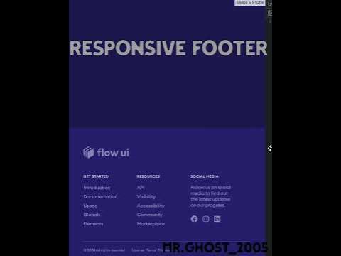 RESPONSIVE Footer using #html #css |@mr.ghost_2005 |#viral #shorts #coding #skill #animation # ...