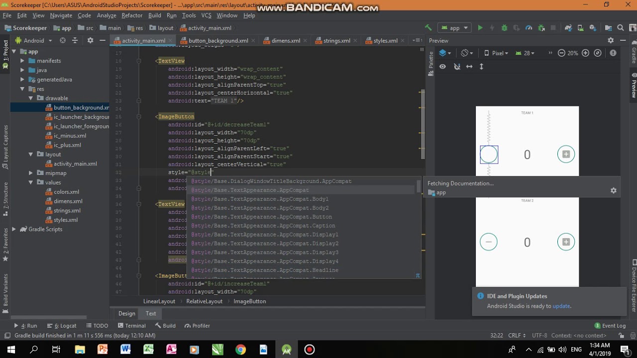 Tutorial Bagaimana cara membuat Score Keeper di Android Studio (Part 2 ...