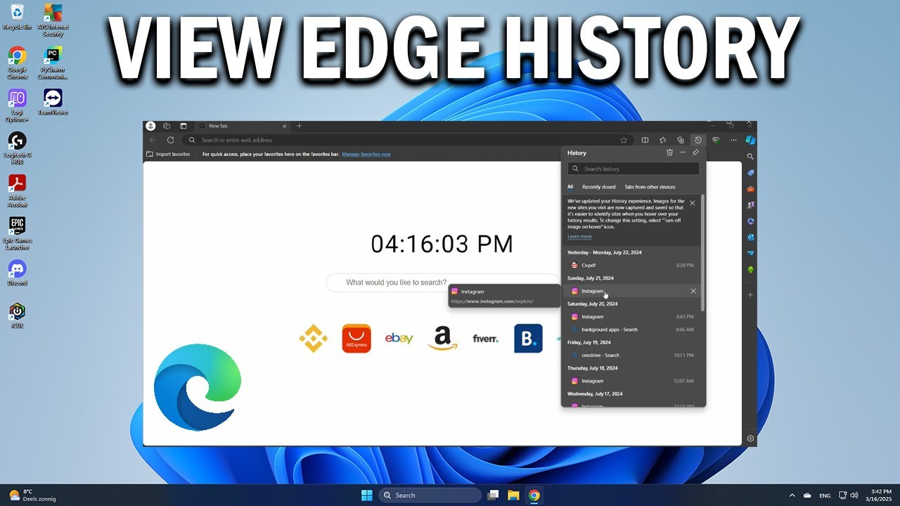 How To See the Browsing History in Microsoft Edge - Easy Fix - YouTube