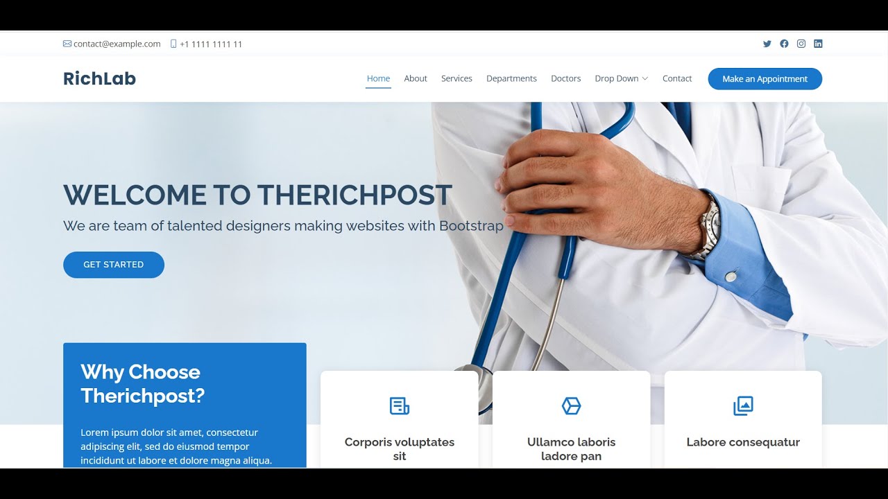 Angular 15 Bootstrap 5 Free Medical Healthcare Template - YouTube
