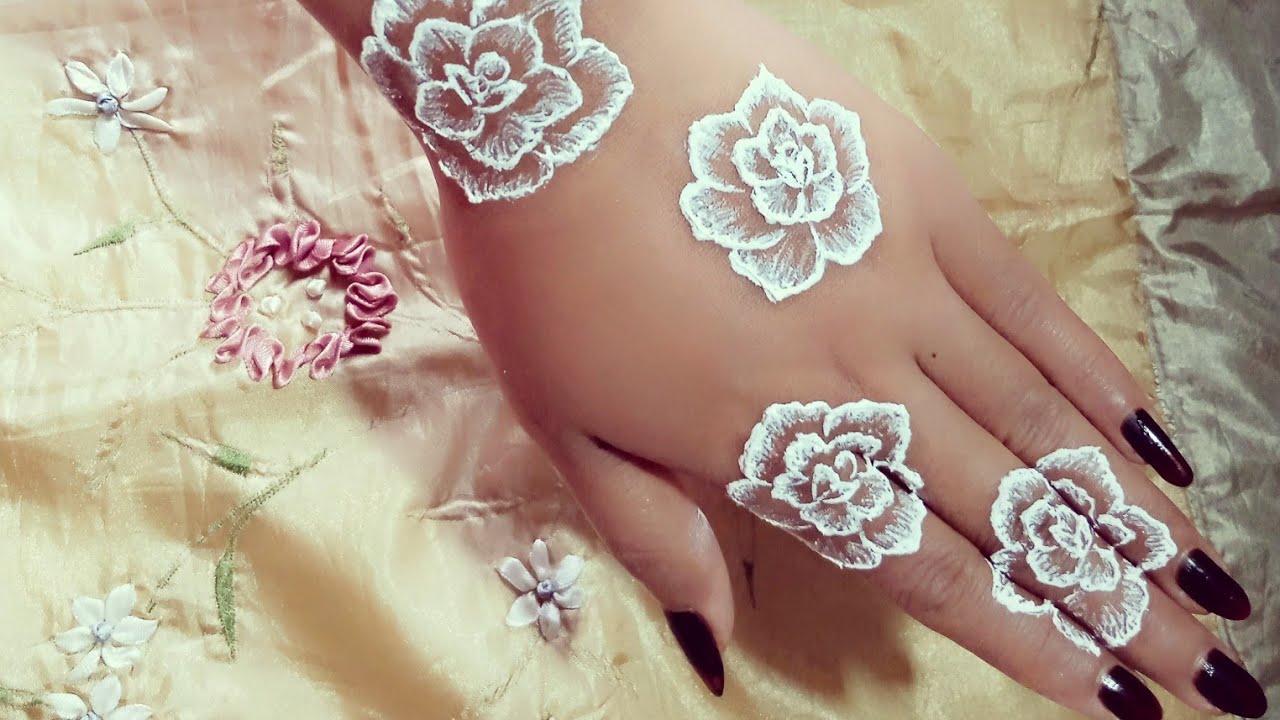 Henna mawar simpel// easy flower design - YouTube