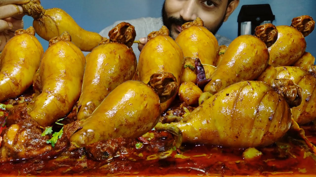 Massive Size 😳 3 Mutton Chusta, Butter Chicken Masala, Rice Eating ...