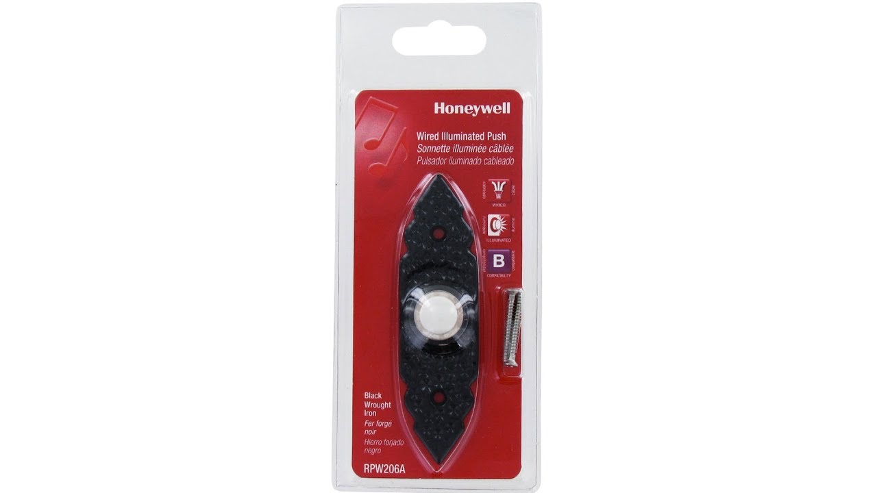 Honeywell Wired Illuminated Push Button - Black Wrought Iron Finish ...