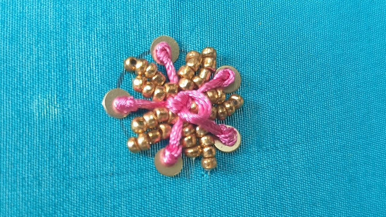 hand work moti embroidery design french knot silk thread hand ...