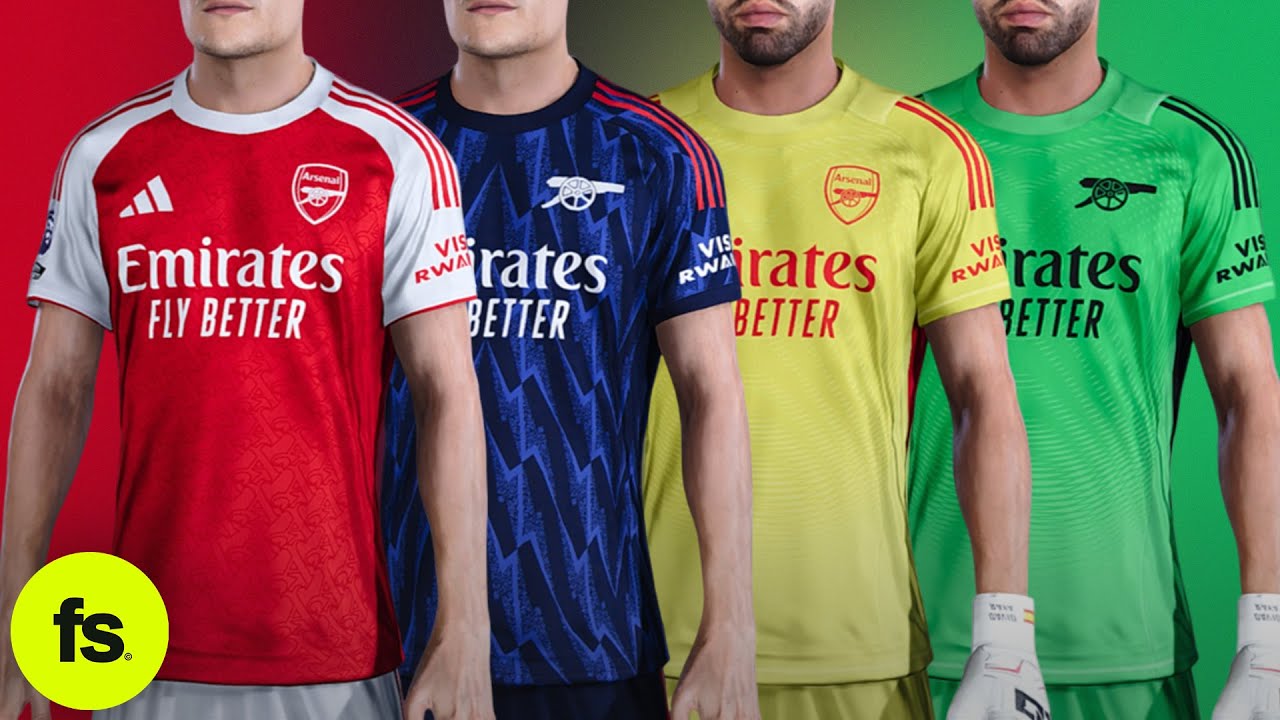 Arsenal 2025/26 Kitpack + Real Font - PES 2021 & FL25 - YouTube