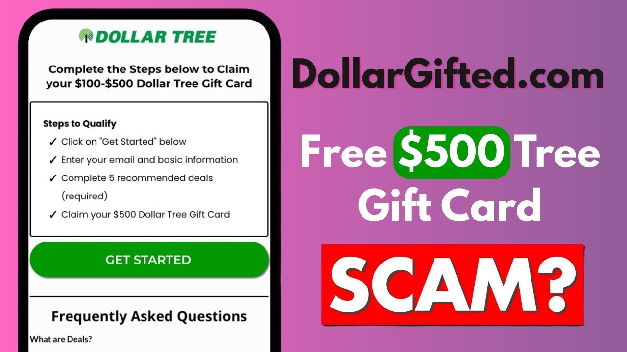 DollarGifted.com Review - "Free $500 Tree Gift Card" Scam - YouTube