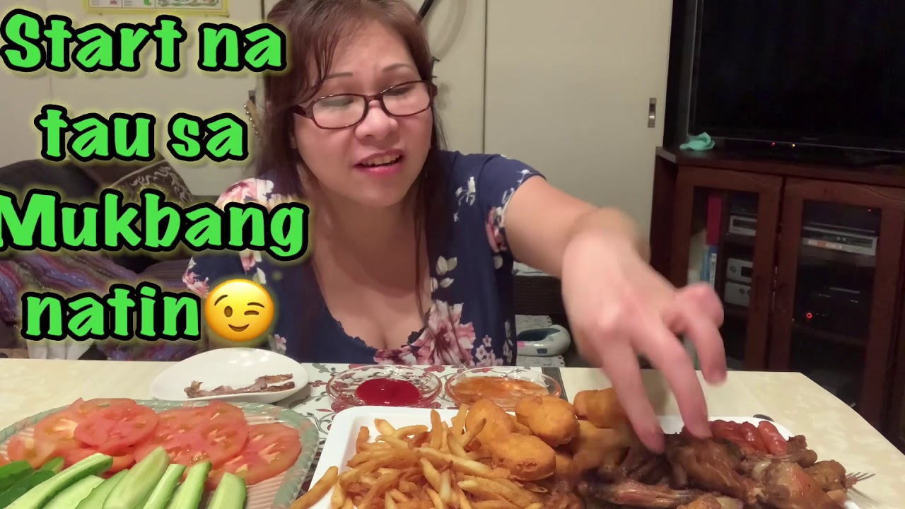 Mukbang fries&chicken nuggets/chicken leg&wings/Merlie Manzano - YouTube