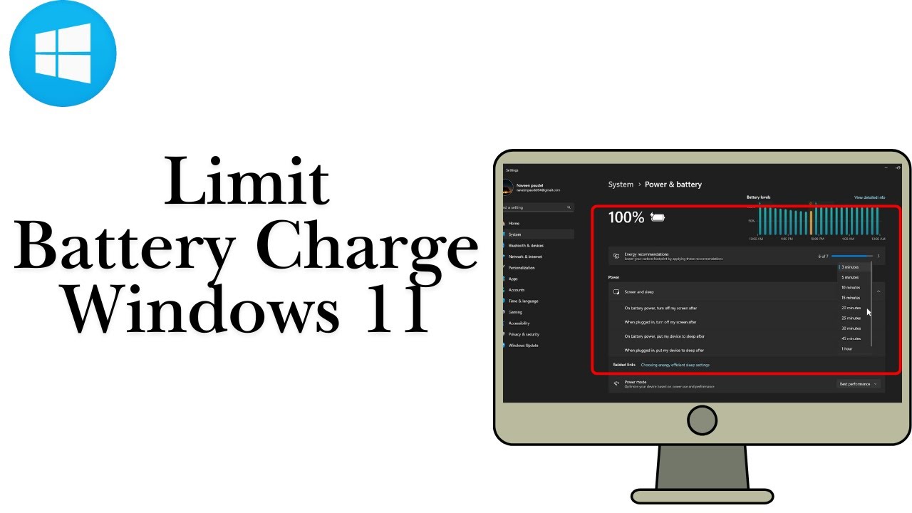 How To Limit Battery Charge Windows 11 - YouTube