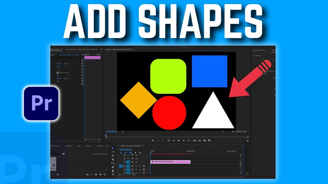 How to add shapes in Adobe Premiere - YouTube