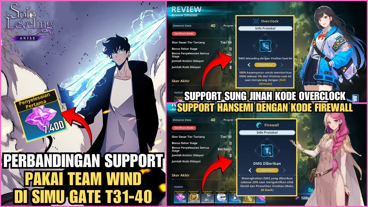 Perbandingan Support Team Wind Jinah & Hansemi di Simulasi Gate Tier 31 ...
