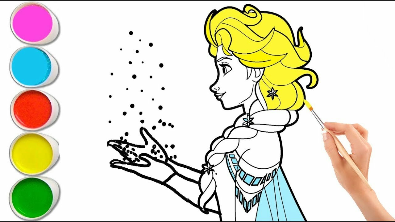 Frozen Drawing || How to Draw Elsa For || Disney Princess Elsa Drawing ...