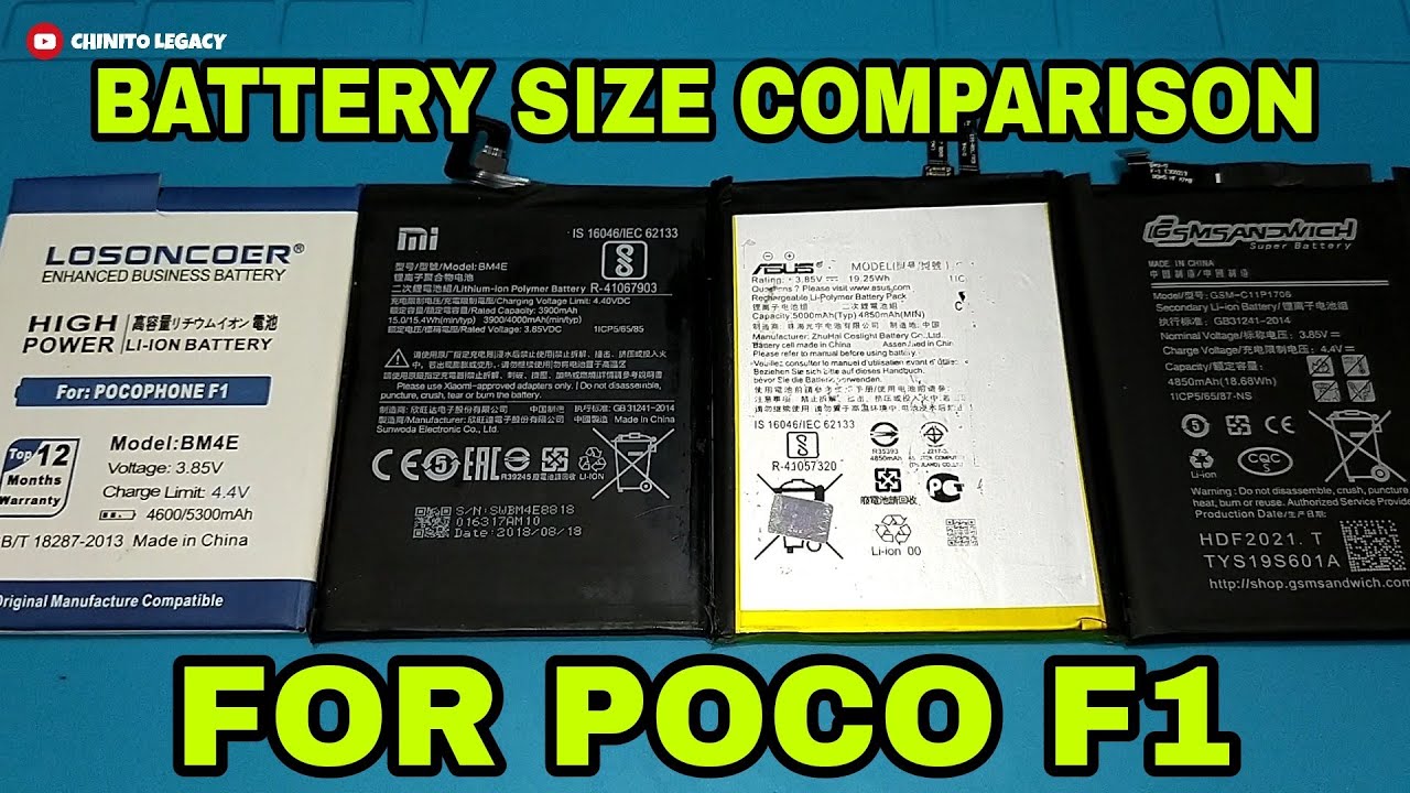 Battery Sizes Comparison for Poco F1 and other Xiaomi Devices - YouTube