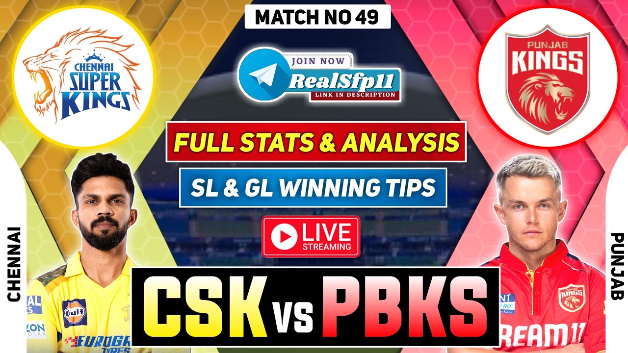 🔴IPL LIVE CHE vs PBKS Dream11 Prediction CHE vs PBKS IPL Dream11 Team ...