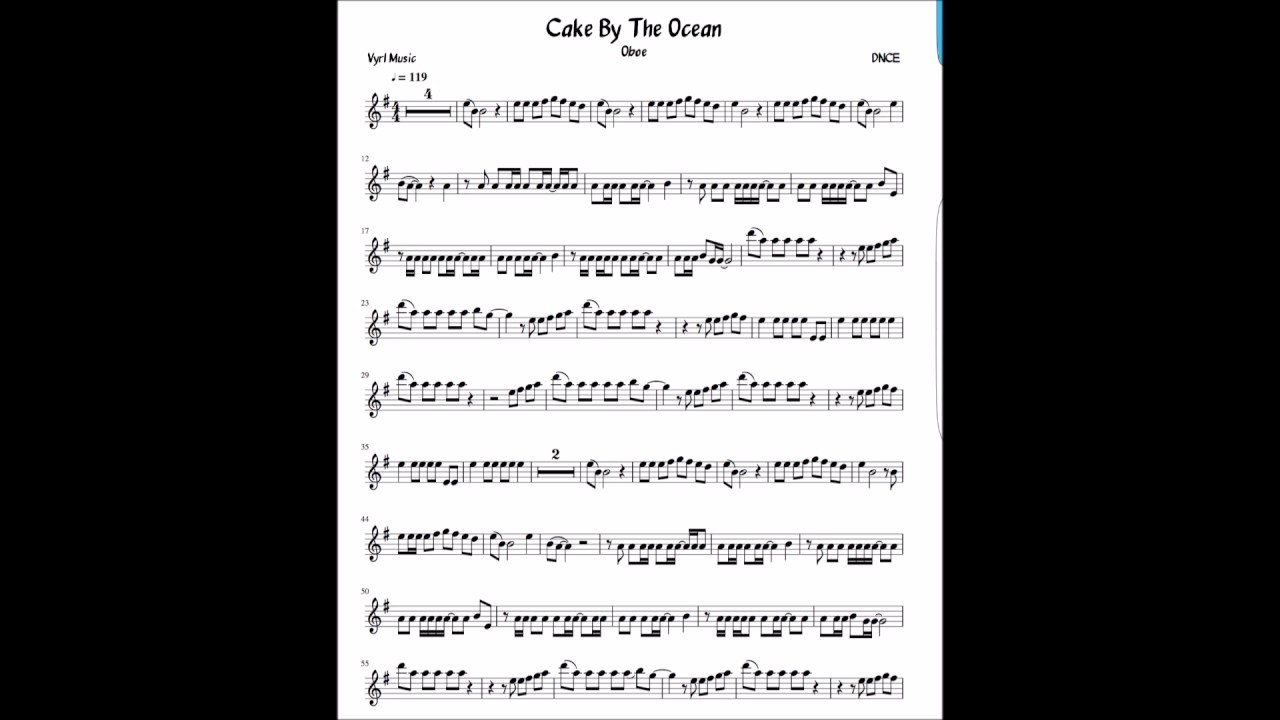 Oboe Cover' Cake By The Ocean' DNCE!!!// music sheets included// music ...
