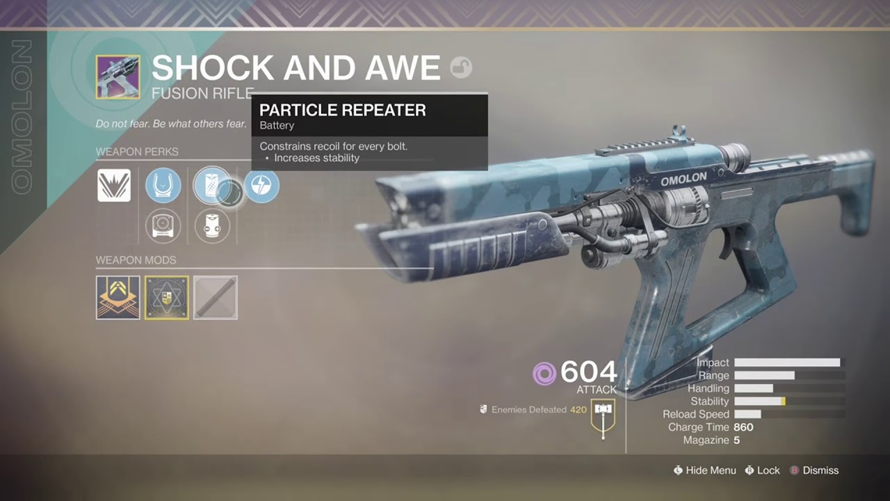 Destiny 2: Shock And Awe Fusion Rifle Review - YouTube