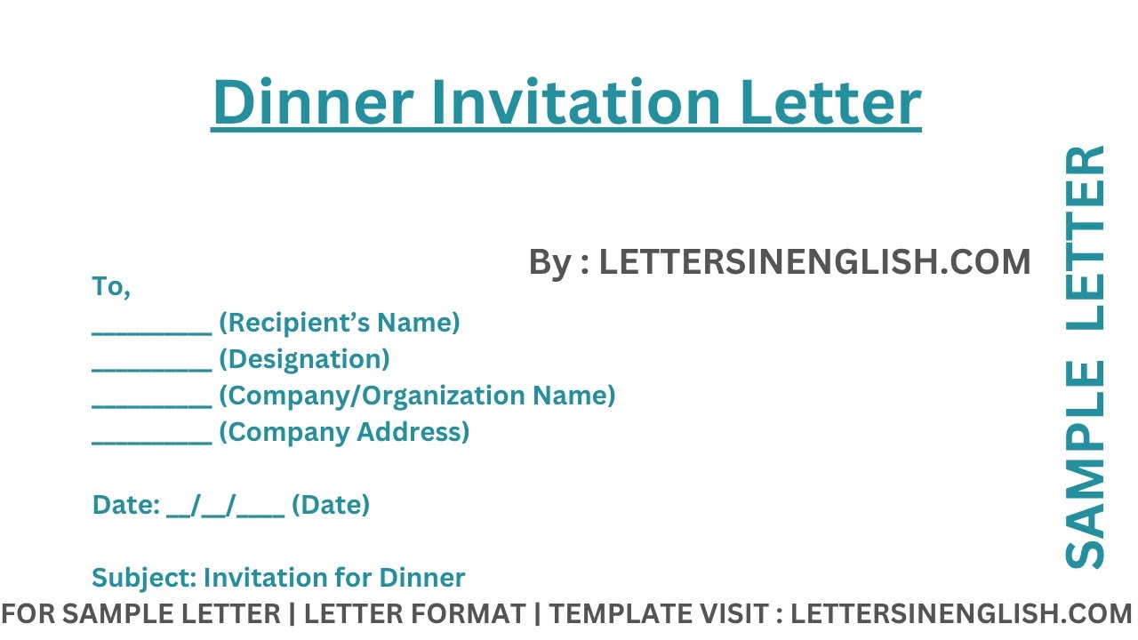 Dinner Invitation Letter – Sample Letter for Dinner Invitation - YouTube