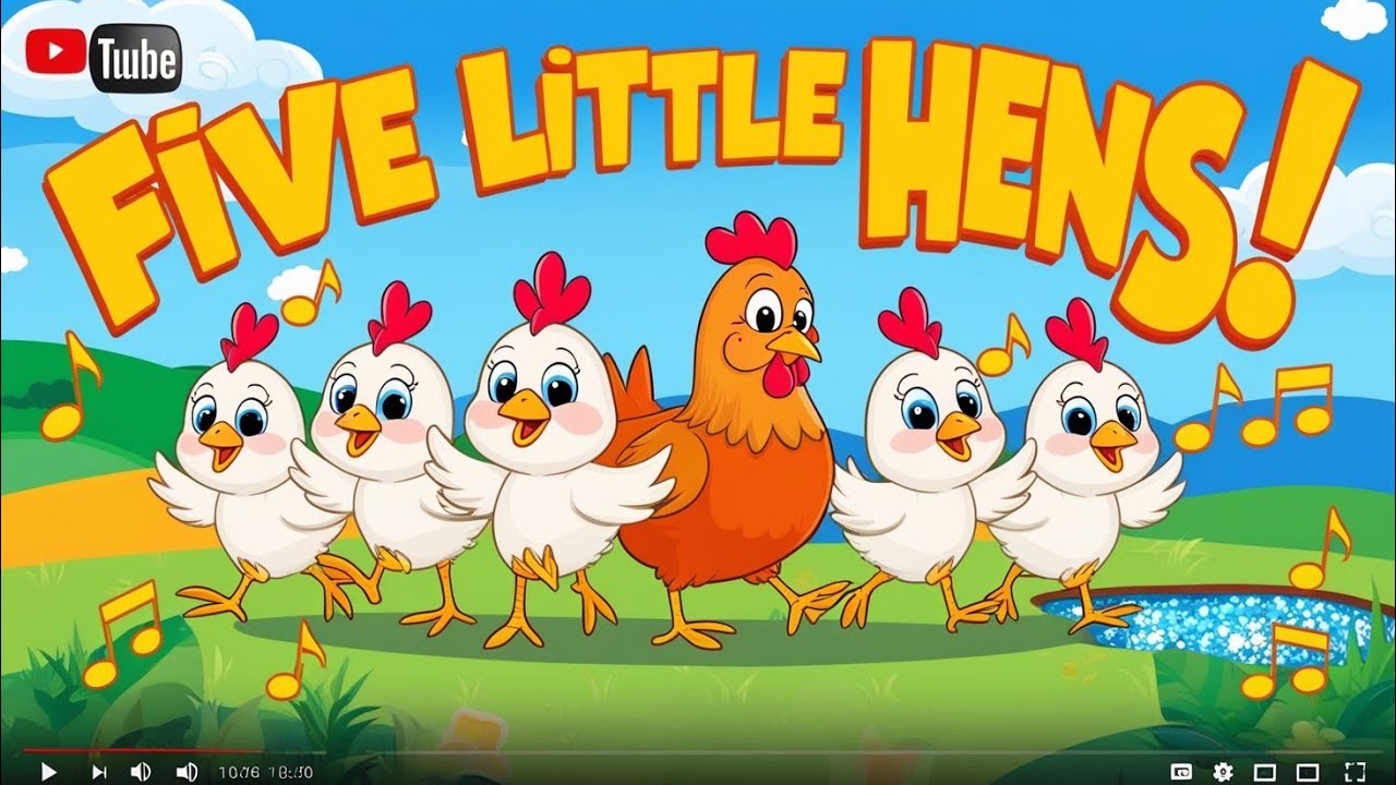 Five Little Hens Poem | Fun & Educational Nursery Rhyme for Kids # ...