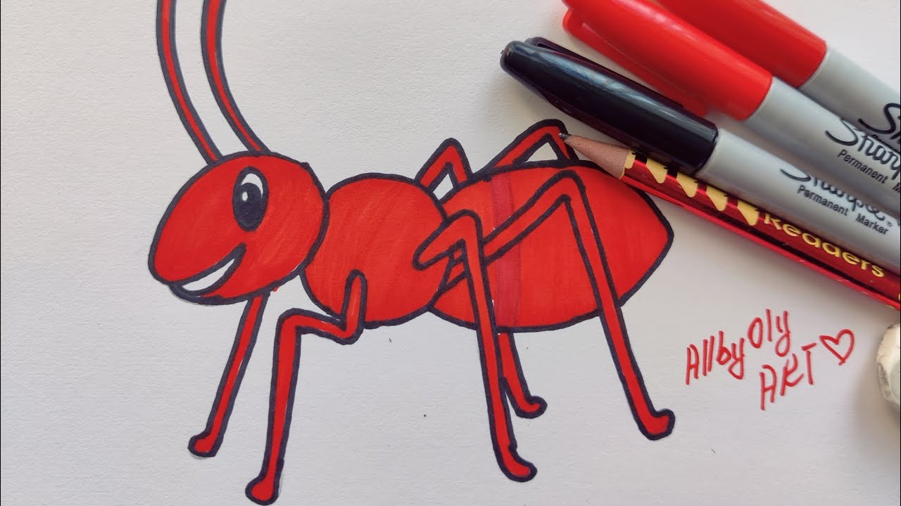 Cum sa desenez o furnică, tutorial - YouTube